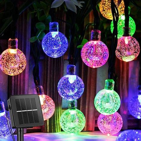 Solar String Lights Outdoor 100led Globe Fairy Waterproof Lights 8 Mode