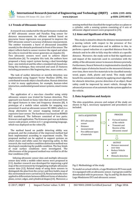 Analysis Of Obstacle Detection Using Ultrasonic Sensor Pdf