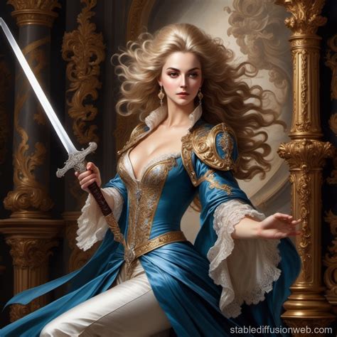 Female Wizard With A Sword Stable Diffusion Online