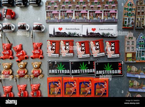 Rows Of Sex Joke Fridge Magnet Souvenirs In The Singel Flower Market Amsterdam Netherlands