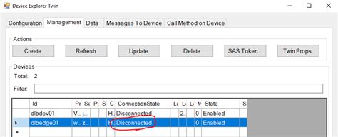 Device Explorer Shows Disconnected Status For Edge Devices · Issue