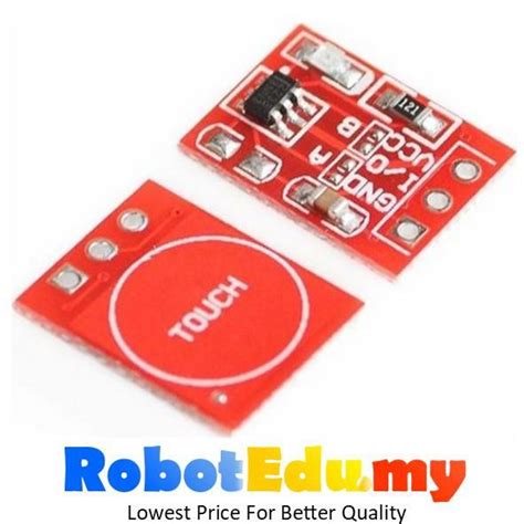 ttp223 small size capacitive touch button butang switch sensor module for arduino shopee