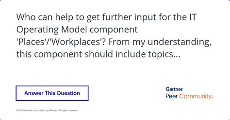 Who Can Help To Get Further Input For The It Operating Model Component Placesworkplaces