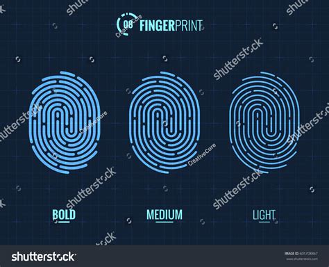 Vector Fingerprint Icons Set Isolated Scifi Stock Vector Royalty Free 605708867 Shutterstock