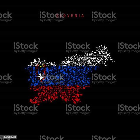 슬로베니아 국기지도 슬로베니아 국기 색상의 혼란 입자 패턴 벡터 일러스트레이션 British Empire에 대한 스톡 벡터 아트 및 기타 이미지 British