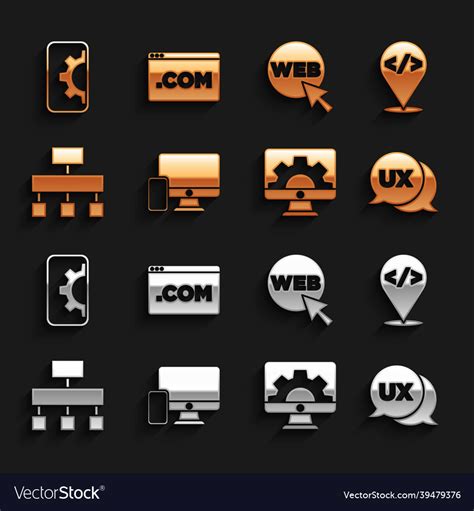 Set Monitor And Mobile Front End Development Ui Vector Image