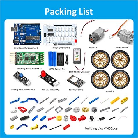 Osoyoo Model T Building Block Robot Car Kit For Arduino Stem Educational Robotic Programming
