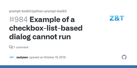 Example Of A Checkbox List Based Dialog Cannot Run Issue Prompt Toolkit Python Prompt