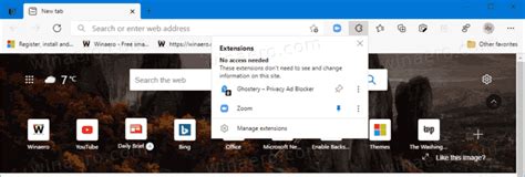 Enable Extensions Menu Button In Microsoft Edge Chromium