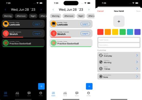 an ios habit tracker app