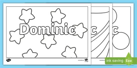 Dominic Name Simple Colouring Activity Sheet Twinkl Ks1