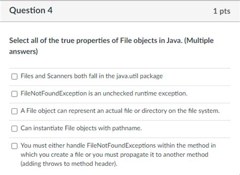 Solved Select All Of The True Properties Of File Objects In