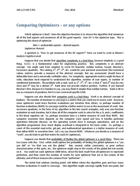 14b Comparing Optimizers Download Free Pdf Mathematical Optimization Areas Of Computer