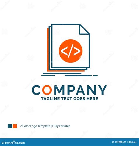 Code Coding File Programming Script Logo Design Blue And Or Stock Vector Illustration Of