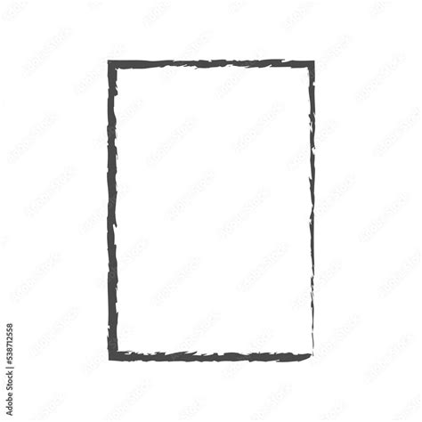 Hand Drawn Rectangle Frame Text Box From Smears Black Stroke Border Felt Tip Pen Object Stock