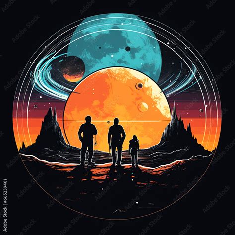 Science Astronomers Observing Celestial Events With Awe Created Using Generative AI Technology