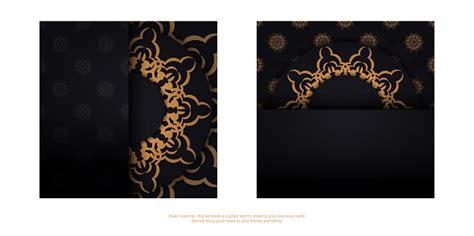 텍스트와 빈티지 패턴에 대한 공간이있는 초대 카드 디자인 럭셔리한 벡터 프린트 레디 블랙 컬러 엽서 디자인 0명에 대한 스톡 벡터 아트 및 기타 이미지 Istock