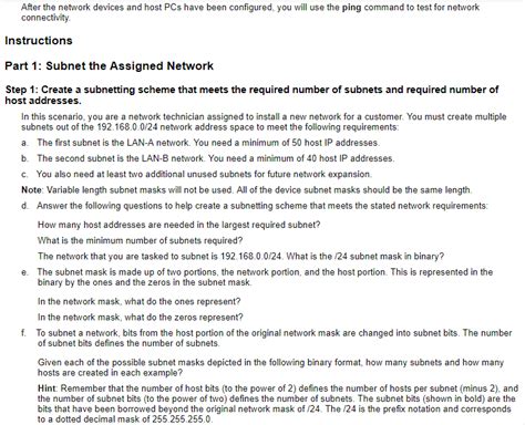 Packet Tracer Subnet An Ipv4 Network Addressing