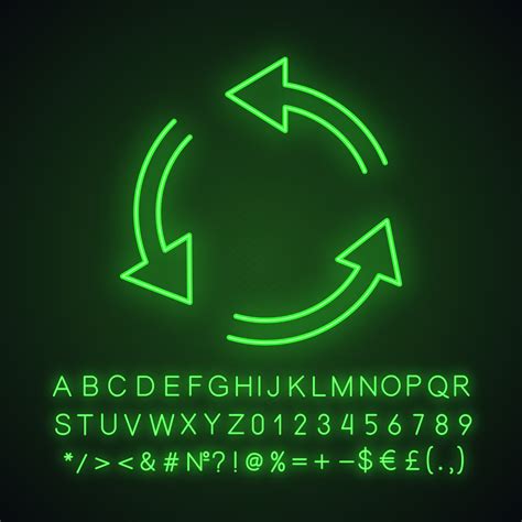 Air Conditioning Neon Light Icon Circular Arrow Air Circulation Ventilation Sign Rotation