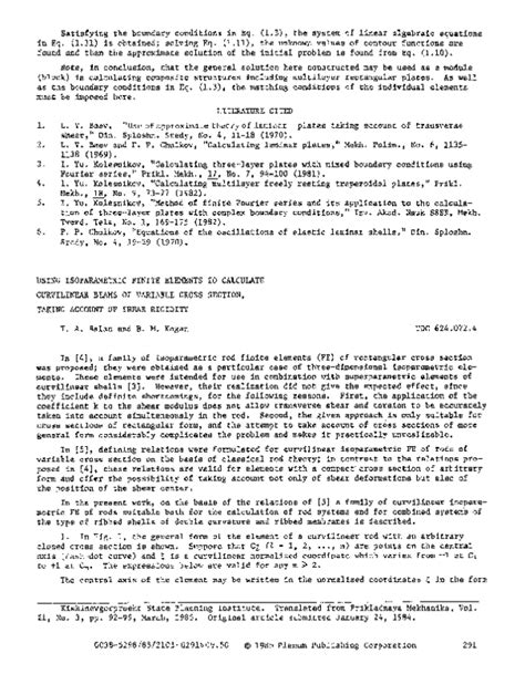 Pdf Using Isoparametric Finite Elements To Calculate Curvilinear Beams Of Variable Cross