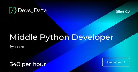 Middle Python Developer Devsdata Tech Talent