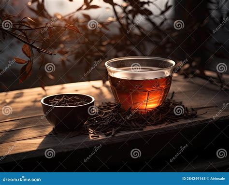 Japanese Organic Traditional Hojicha Tea In A Tea Cup Upclose Photo