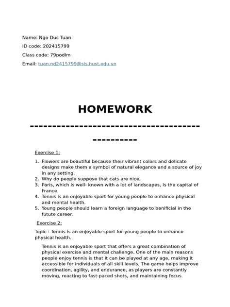 Exercise Writing Pdf