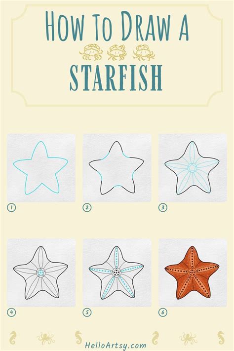 How To Draw A Starfish Starfish Drawing Easy Drawings Starfish Art