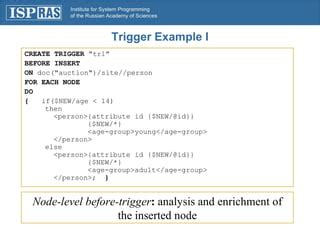 Xquery Triggers In Native Xml Database Sedna Ppt