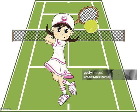 Cartoon Tennis Girl High Res Vector Graphic Getty Images