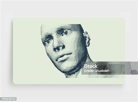 점으로 만든 추상적 인 남자 머리 점선으로 된 얼굴 배경의 측면도 표지 디자인 템플릿 배너 전단지 포스터 또는 브로셔를 위한