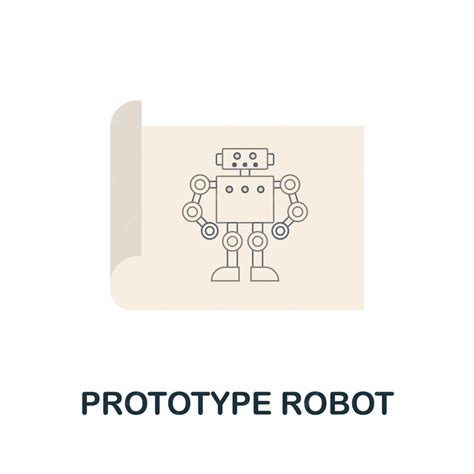 Premium Vector Prototype Robot Flat Icon Colored Sign From Robotics Engineering Collection
