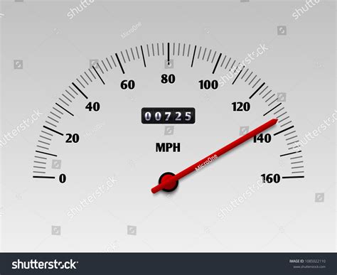 Car Speedometer With Speed Level Scale Or Tachometer Vector Illustration Isolated On White