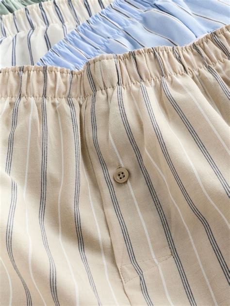 Buy Blue Green Stripe 4 Pack Woven Pure Boxers From Next United