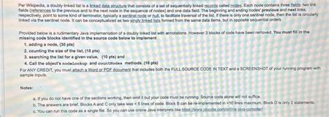 Solved Per Wikipedia A Doubly Linked List Is A Linked Data