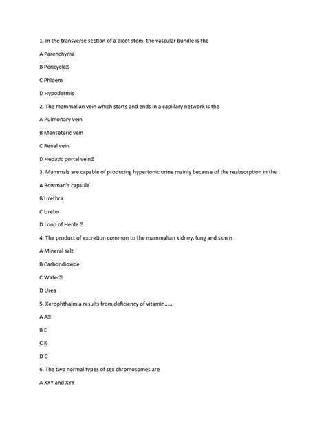 Biology Mock Jan I Solutions Pdf Flowers Heart