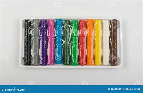 New 12 Color Modeling Clay Plasticine Dough Or Doh Sticks Stock Image Image Of Color