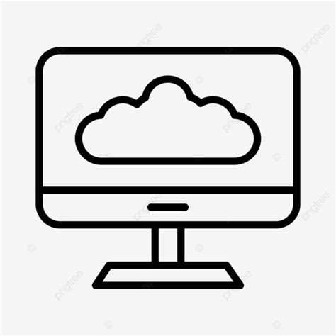 Cloud Computing Line Icon Vector Cloud Cloud Storage Computing Png