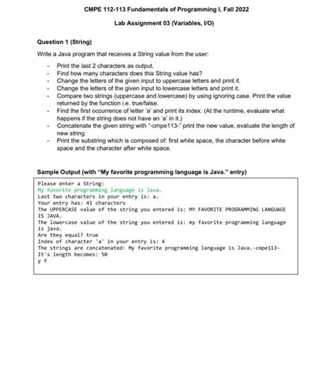 Solved Question String Write A Java Program That Chegg