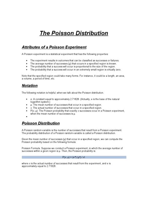 The Poisson Distribution Pdf Poisson Distribution Teaching Mathematics