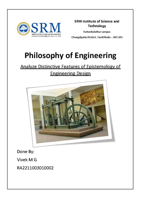 Analyzing Epistemology In Engineering Design Distinctive Features