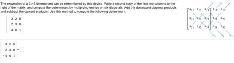 Solved ñ The Expansion Of A 3x3 Determinant Can Be