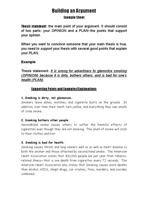 Building An Argument Pdf Smoking Tobacco Smoking