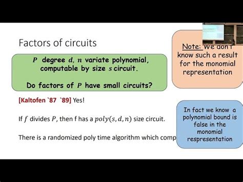 Free Video The Complexity Of Factors Of Polynomials From Fields