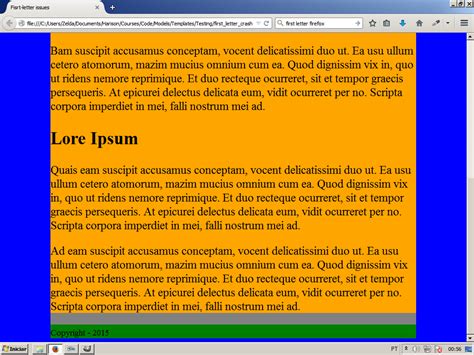 Html Por Que O Pseudo Element First Letter Não Funciona Corretamente Neste Exemplo