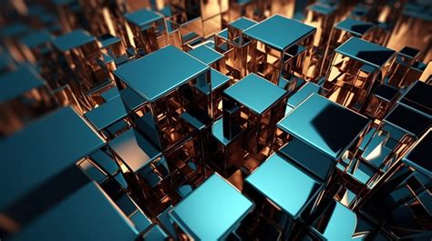 Repeat Shape Shiny Metallic Geometric Shapes A Repeatable Abstract Background In 3d Rendering