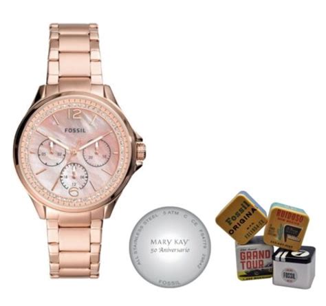 Reloj Fossil Dama En Acero Inoxidable Oro Rosado Con Extensible De Metal Secuencia Solutions