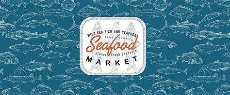 Fish Label With Seamless Pattern Wrapping Paper Vintage Textile Vector Wrapping Paper Vintage