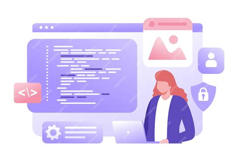 Premium Vector Web Development Programming Languages Css Html It Ui Programmer Cartoon