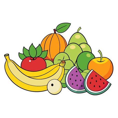 과일 선형 터 일러스트레이션 프리미엄 Ai 생성 벡터